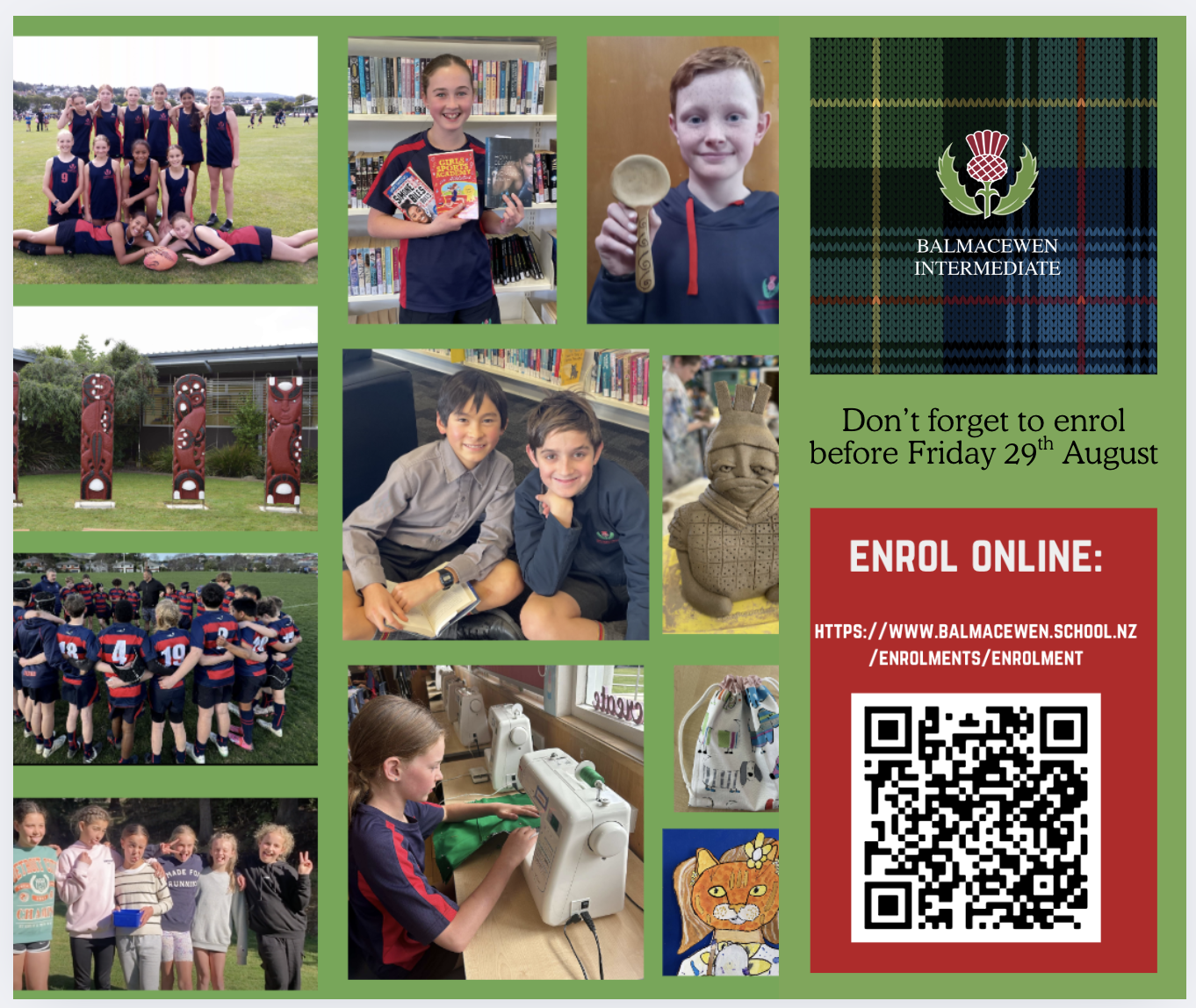 Enrolments closing soon | Balmacewen Intermediate