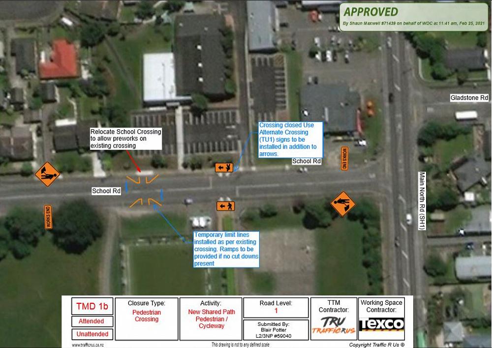 Temporary Pedestrian Crossing: