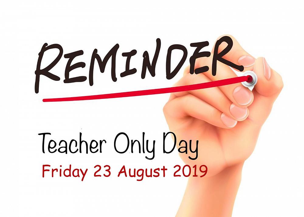 Staff Only Day — August 2019 Newsletter