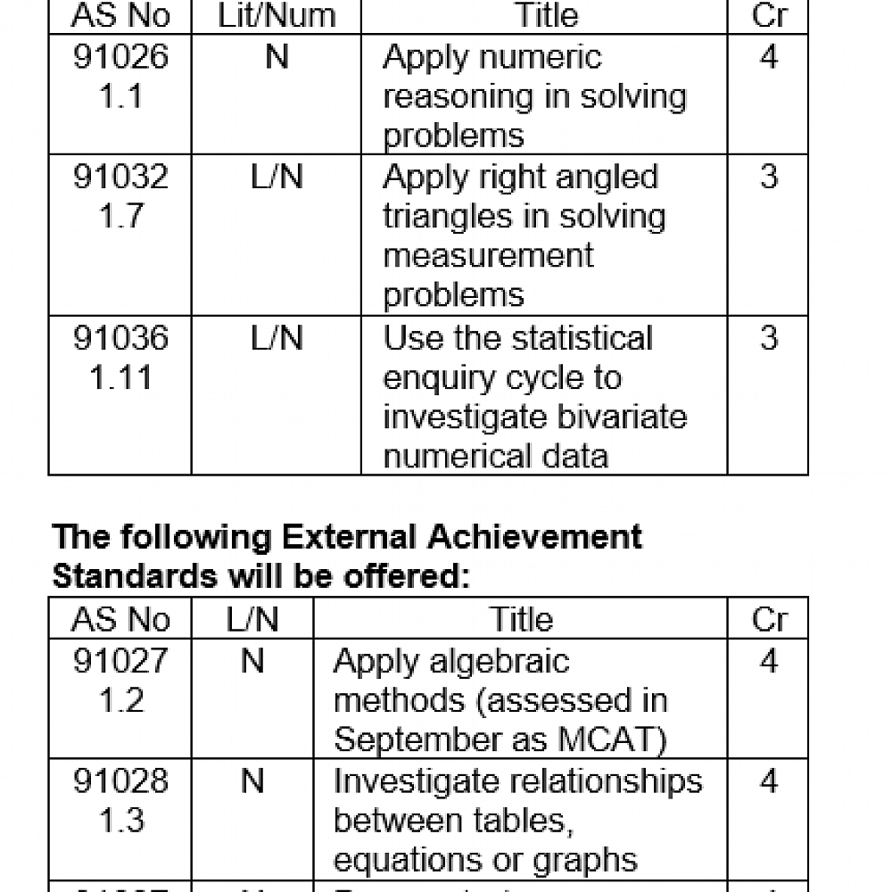 Mathematics and Statistics: Level 1 — Year 11 - 13 Course and Careers ...