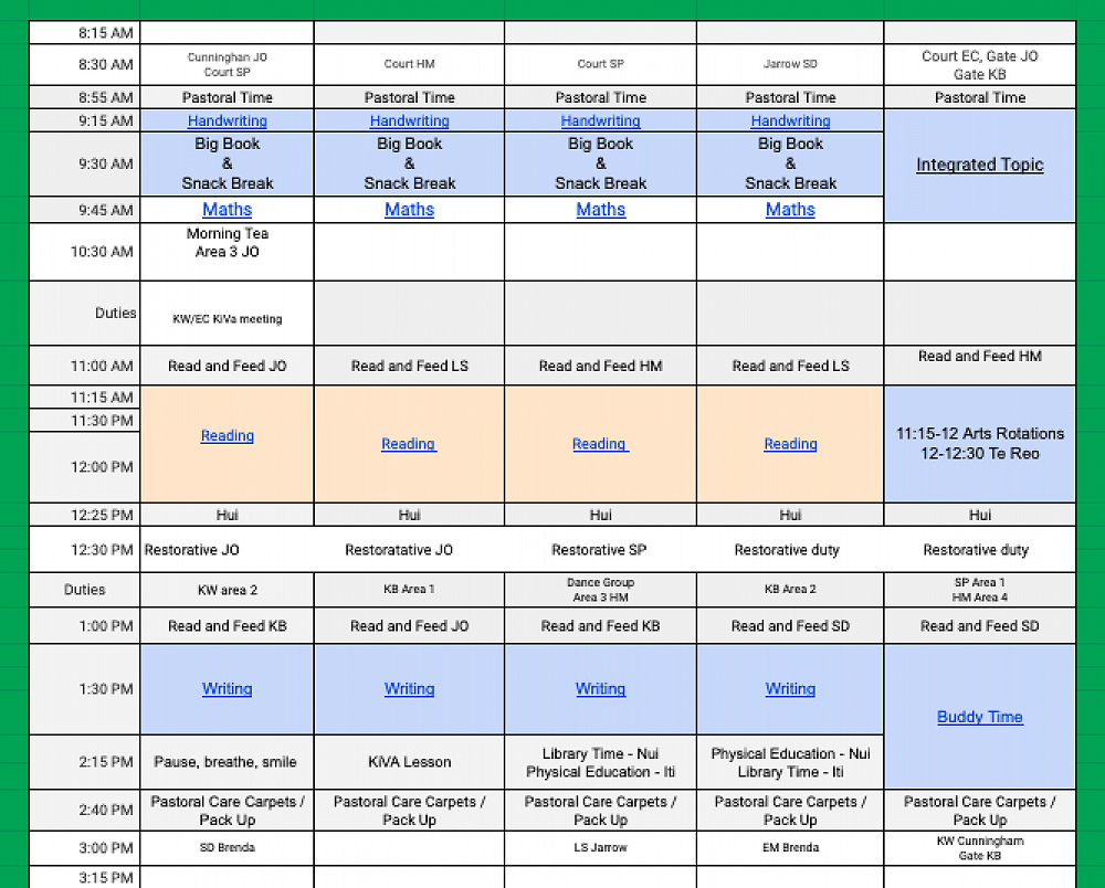 Week 3 Timetable