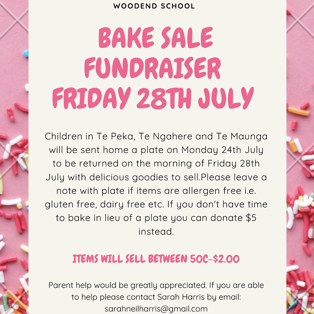 Bake Sale: Friday 28th July