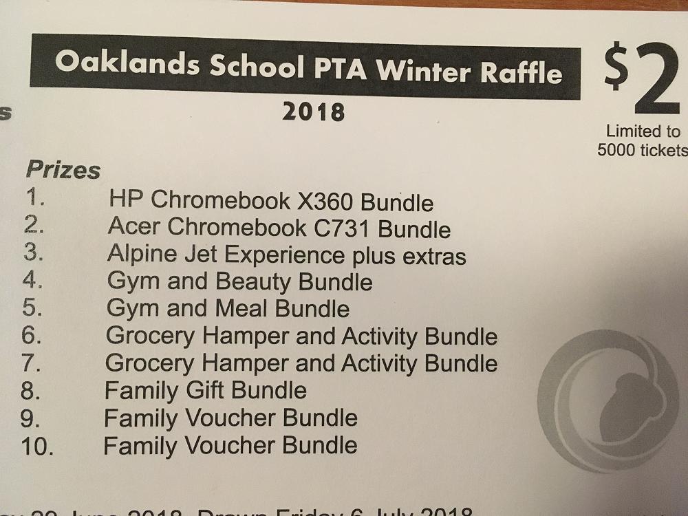 PTA Raffle Tickets - Due back by 29th June