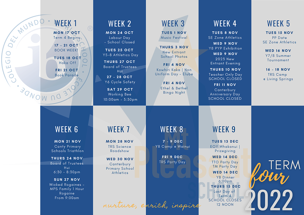 What's coming up in Term 4 — Welcome to Term Four