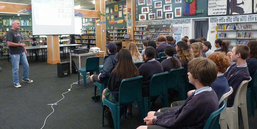 Author David Riley encourages students to read