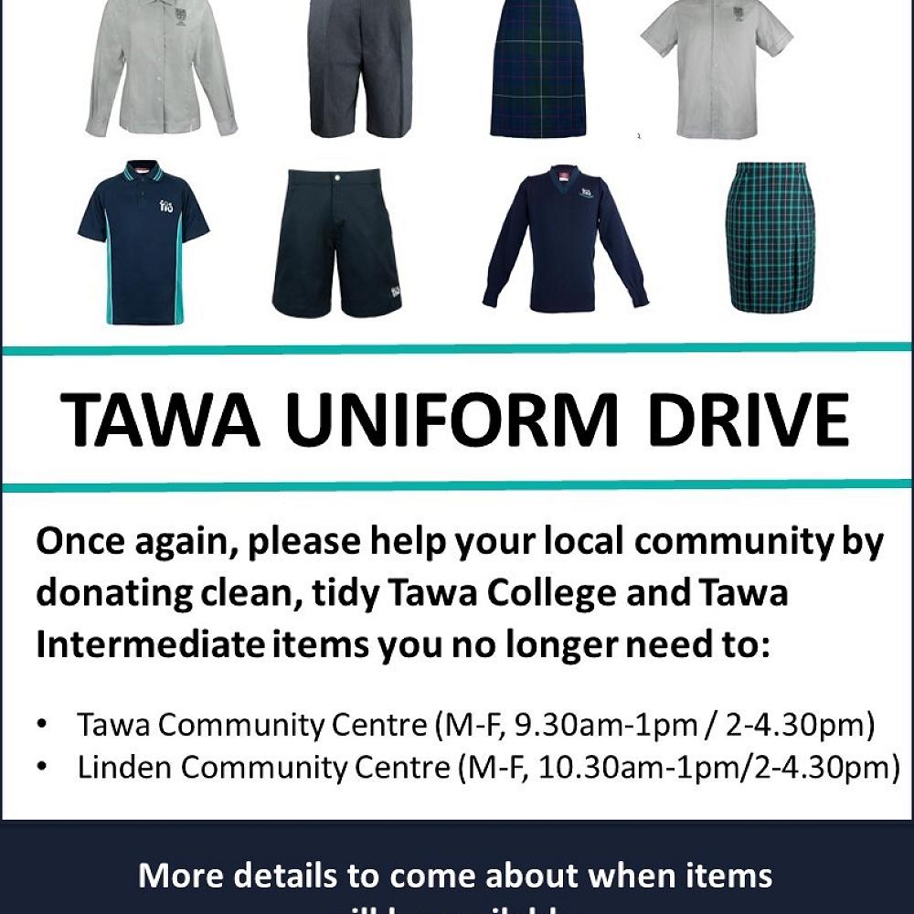 Tawa Uniform Drive — Newsletter Term 4, Week 6