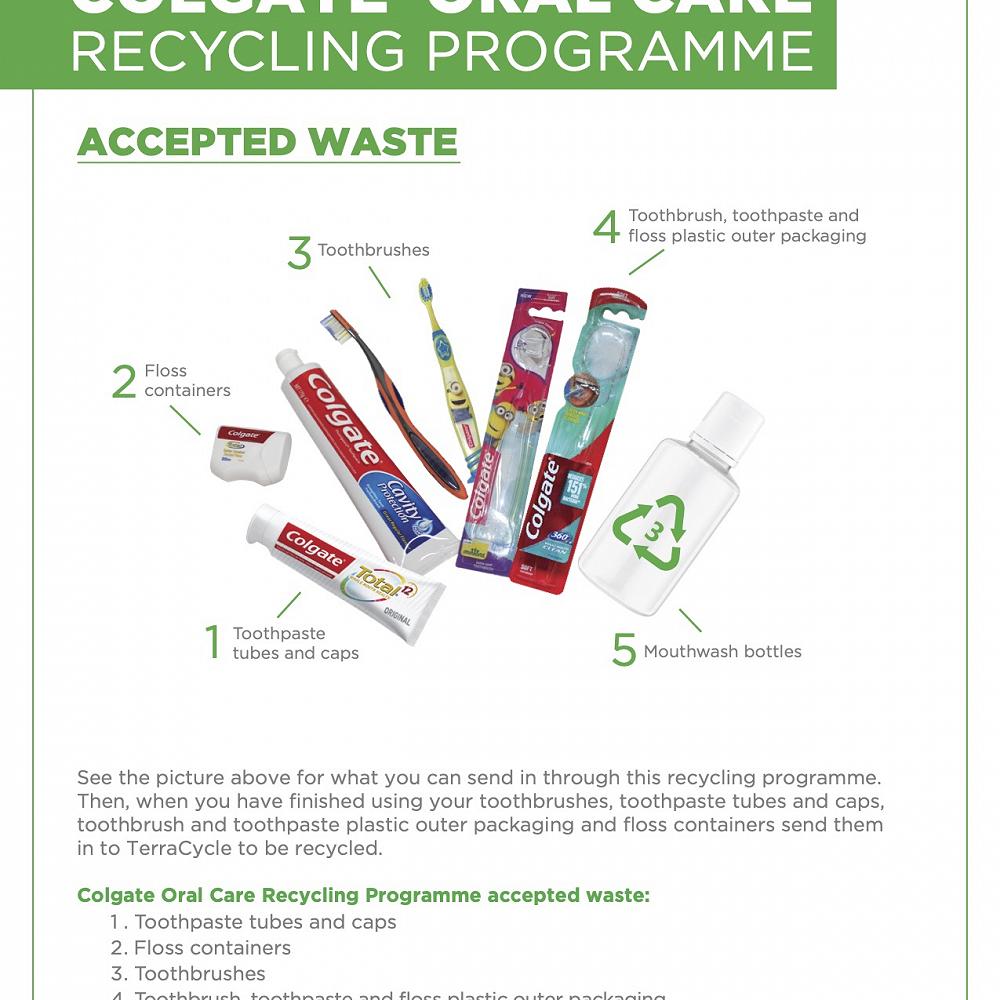 Changes to the Colgate Oral Care Recycling Programme