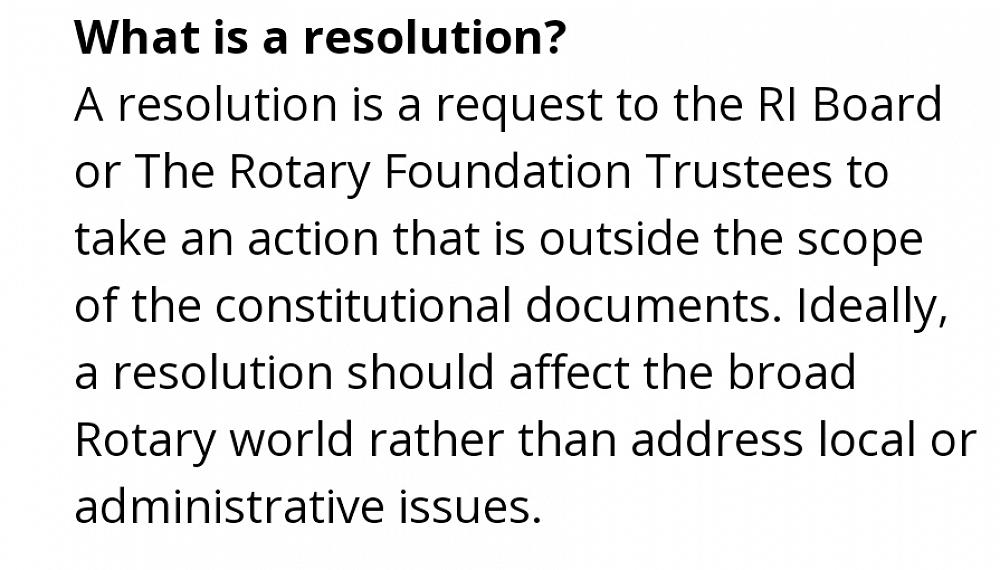 Council on Resolutions