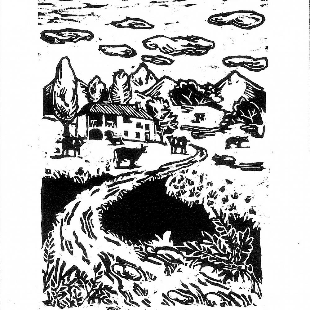 A woodcut by Massimo Pezzuto, Yr 11 Visual Art student