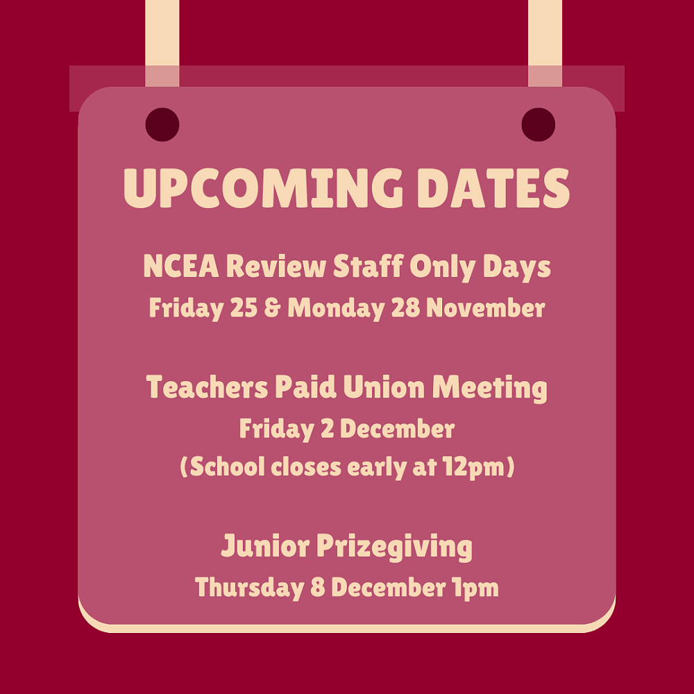 Important dates to note in your calendar