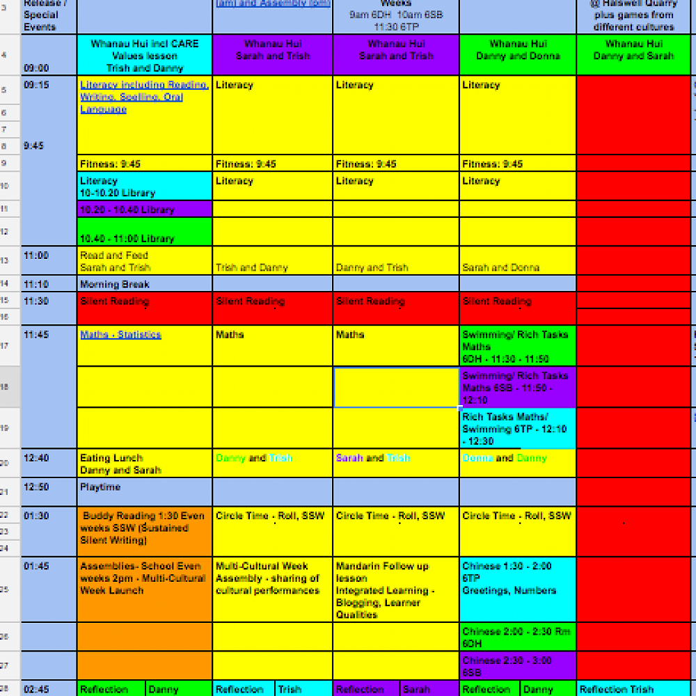 Year 6 timetable: Term 1, week 4