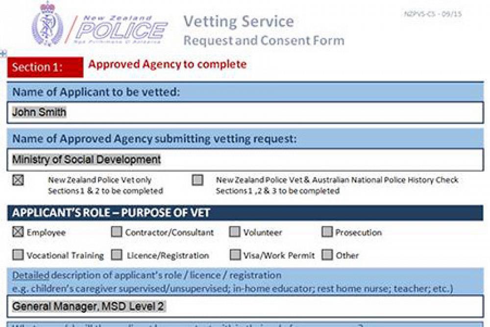 Police Vetting for Volunteers