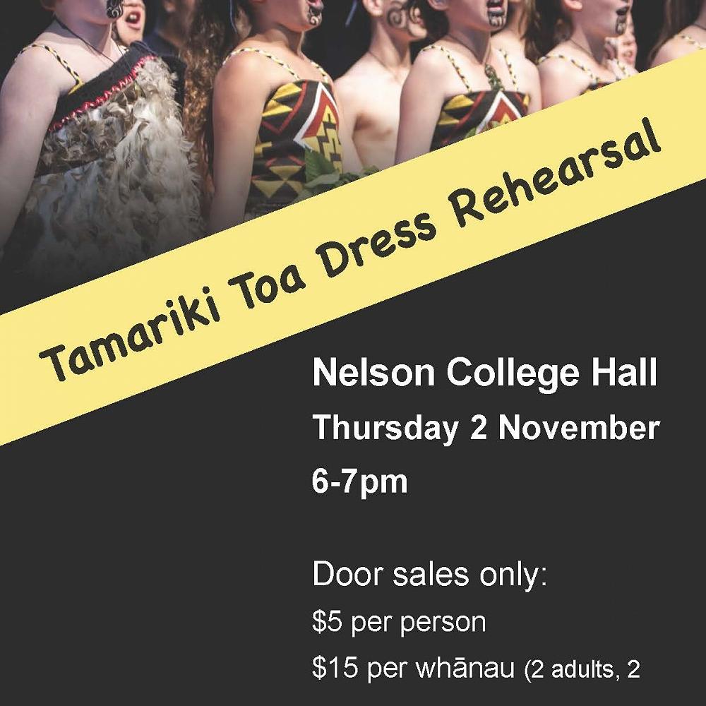 Tamariki Toa Dress Rehearsal — Weekly Newsletter, 27 October 2017