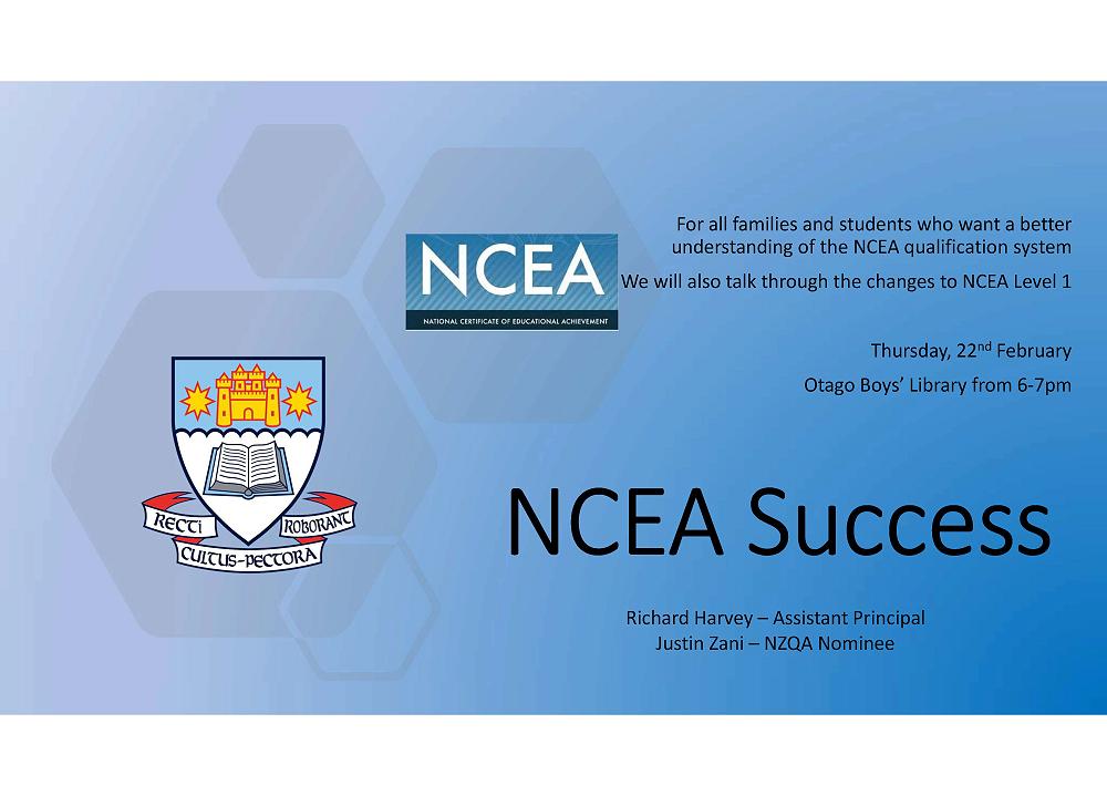 NCEA information evening