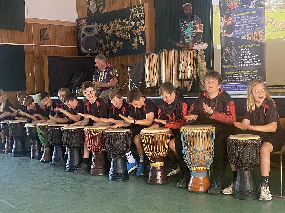 WIS Rangatahi experience Kadodo Drums.